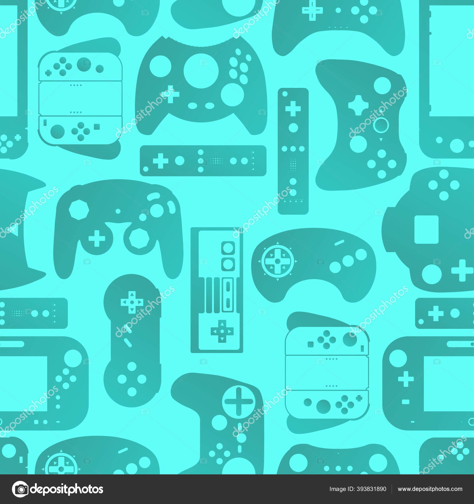 Video Game Controller Gamepad Background Gadgets Devices Seamless ...