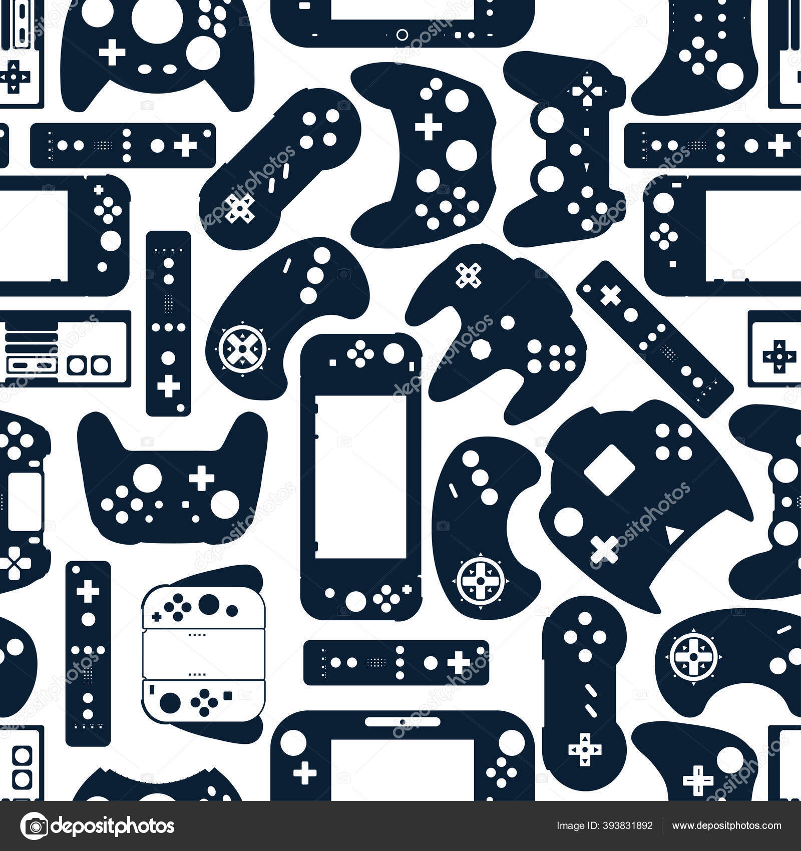 Video Game Controller Gamepad Background Gadgets Devices Seamless ...
