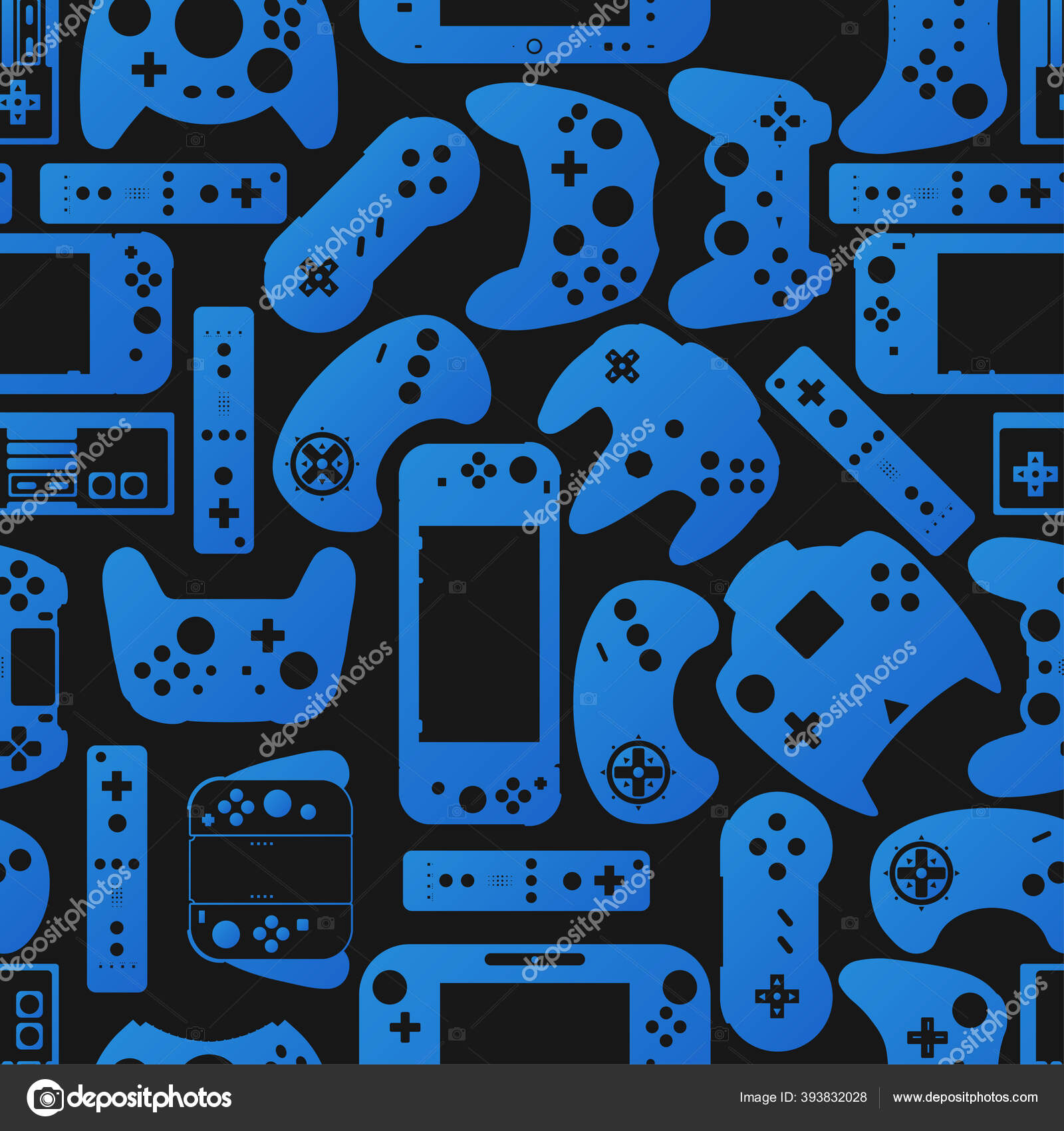 Video Game Controller Gamepad Background Gadgets Devices Seamless ...
