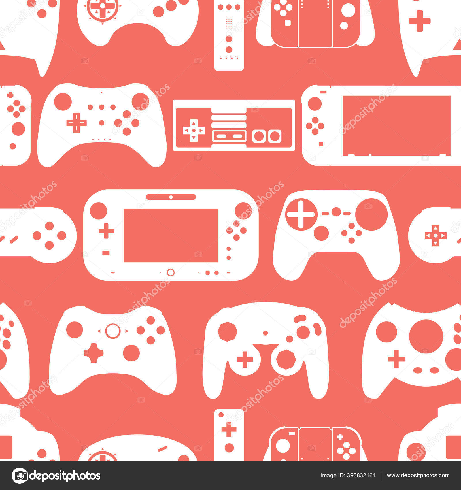 Video Game Controller Gamepad Background Gadgets Devices Seamless ...