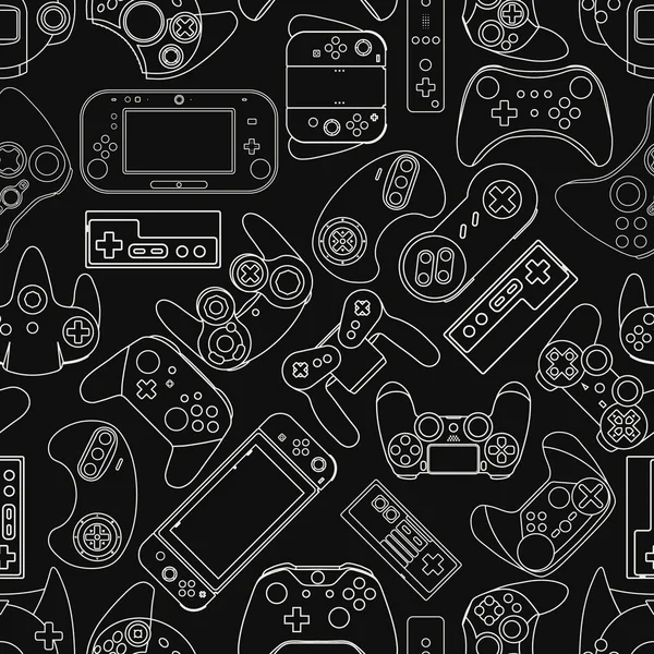 Video Game Controller Gamepad Background Gadgets Devices Seamless ...