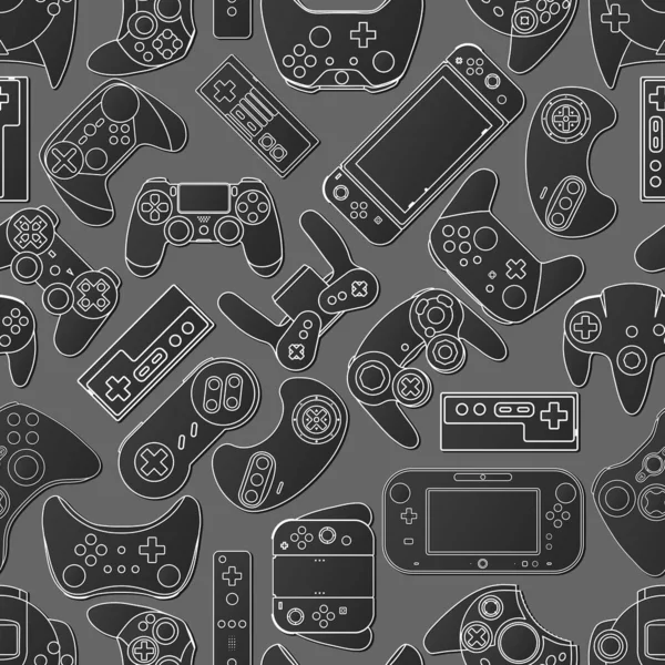 Video Game Controller Gamepad Background Gadgets Devices Seamless ...