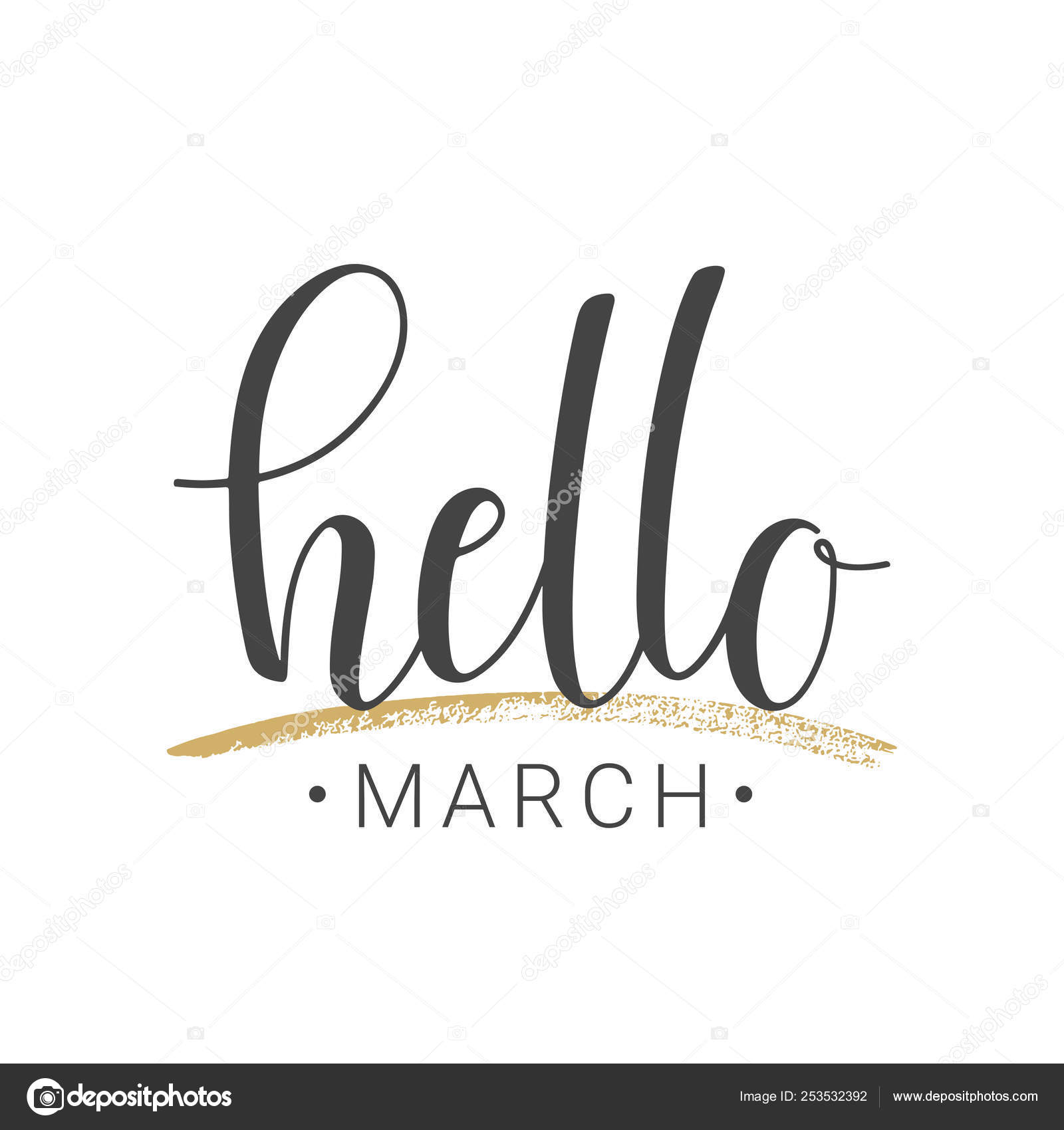 Handwritten lettering of Hello March Stock Vector Image by ©kitalek ...