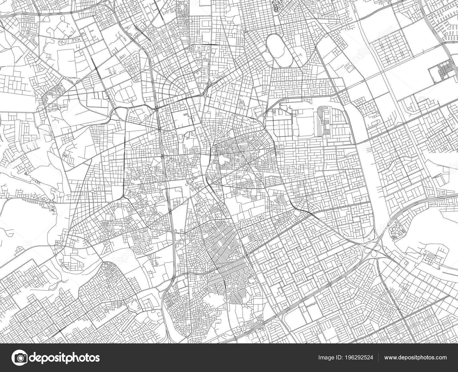 Streets Riyadh City Map Saudi Arabia Satellite View Street Stock Vector ...