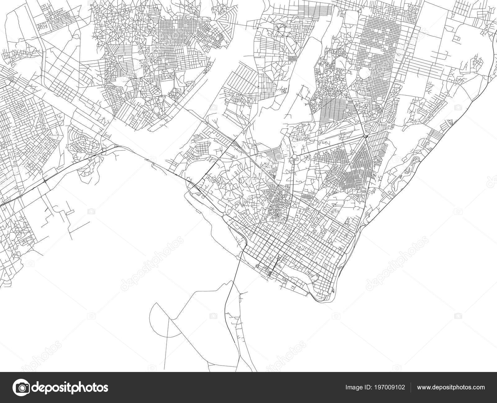 Streets Maputo Map City Capital Mozambique Street Africa — Stock Vector ...