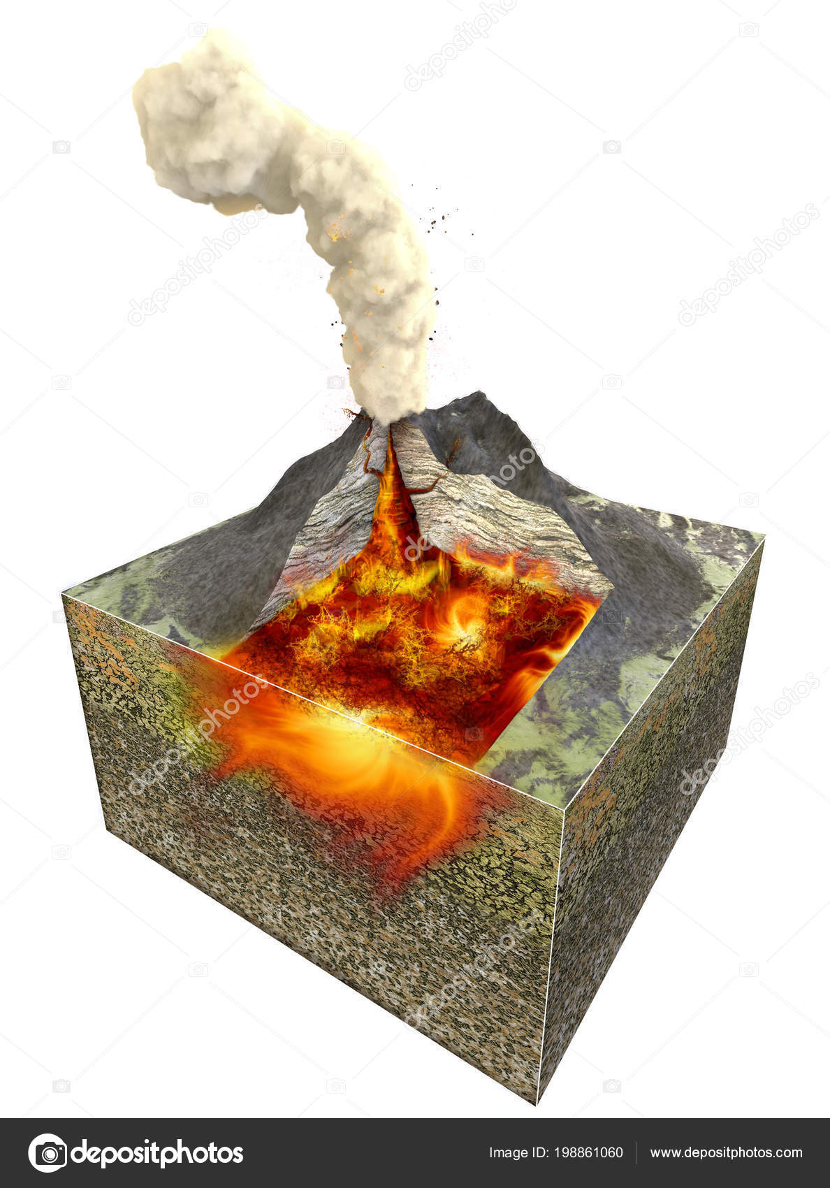 Section Volcano Structural Scheme Section Terrain Rendering Stock Photo ...
