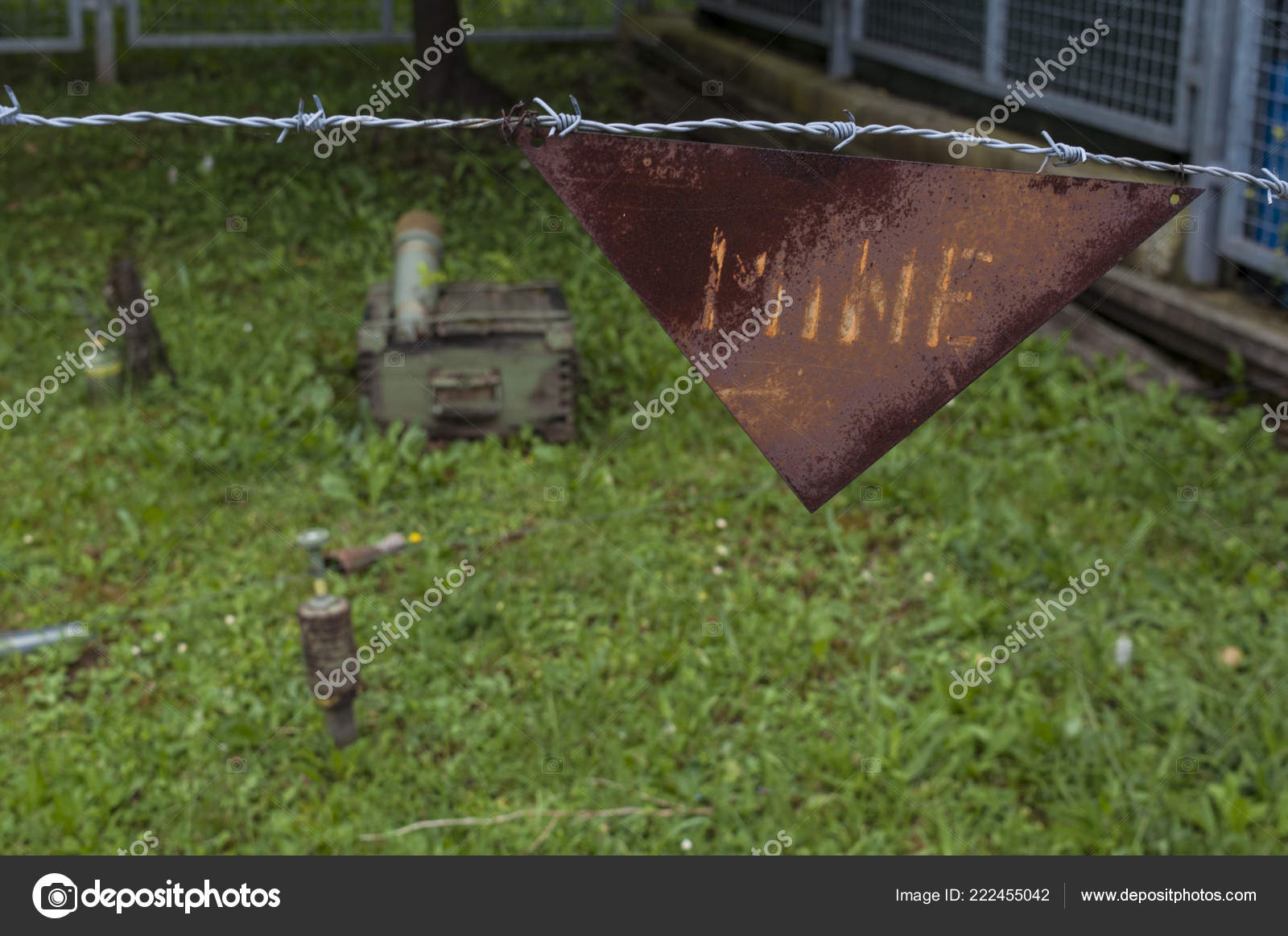 Sarajevo 2018 Barbed Wire Warning Sign Landmines Reproduction Minefield ...
