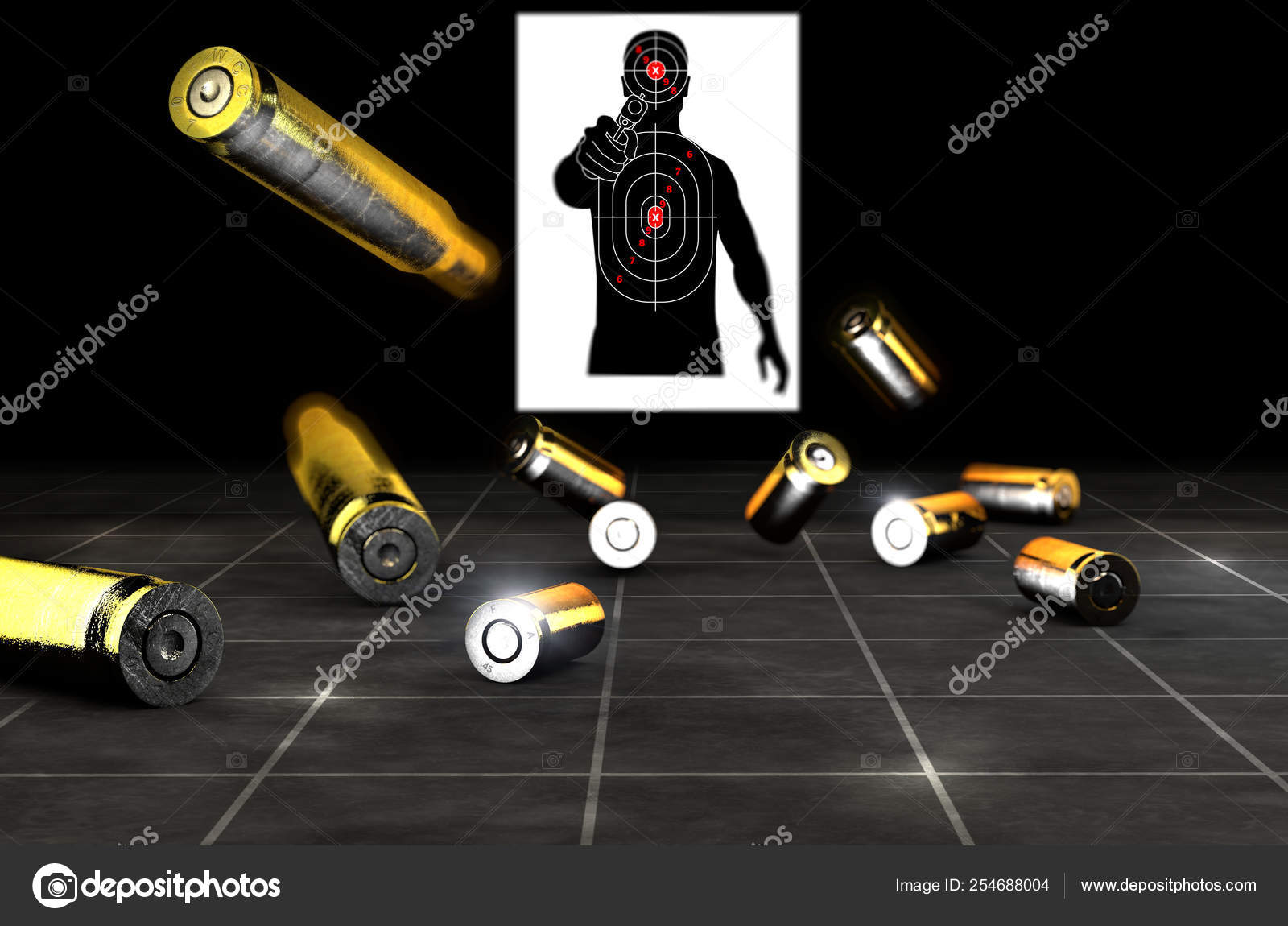Target Shooting Silhouette Man Gun His Hand Criminal Delinquent Target ...
