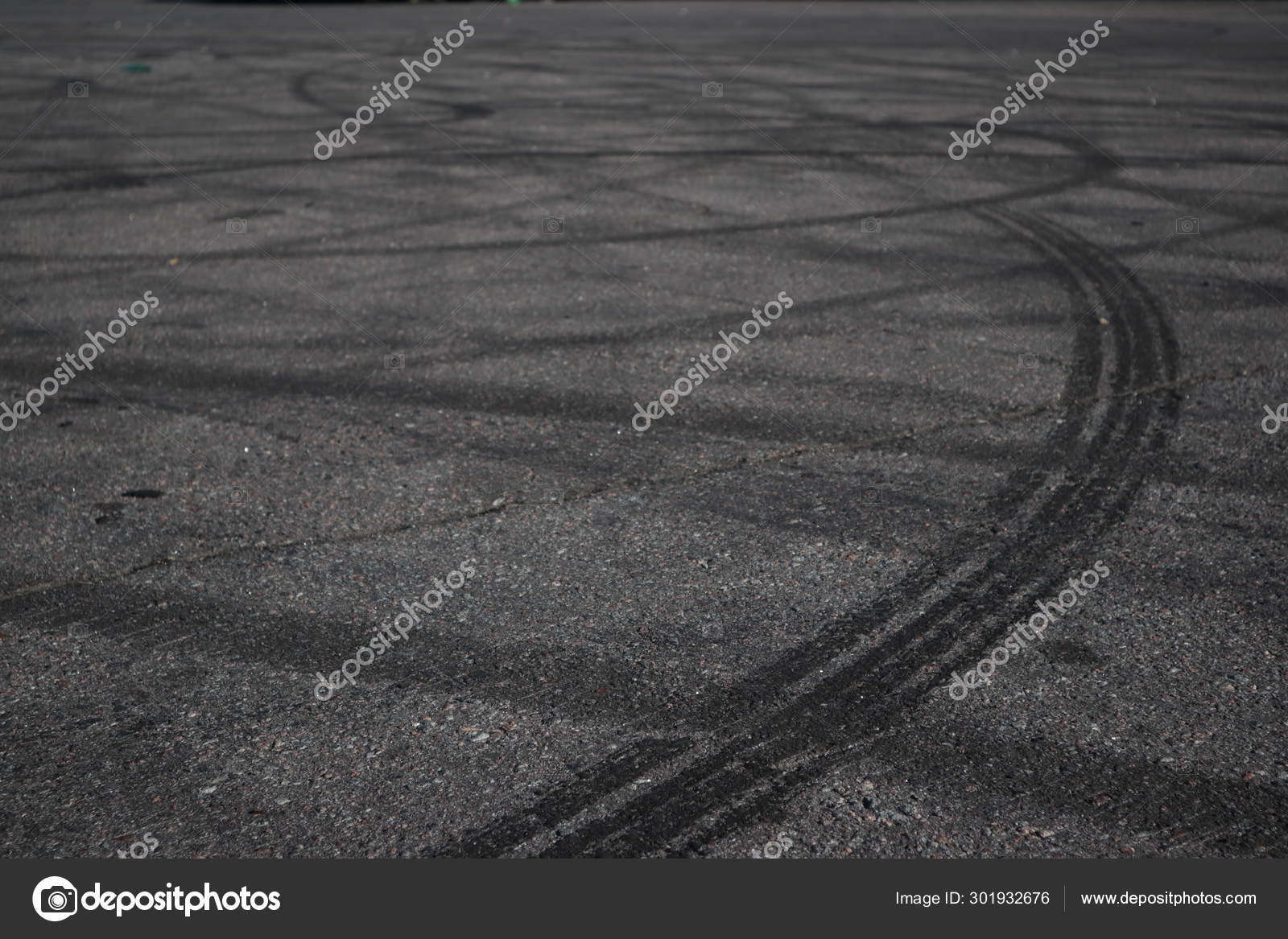 Tire Tracks Wheel Track Asphalt Road Asphalt Traces Car Wheels — Stock ...