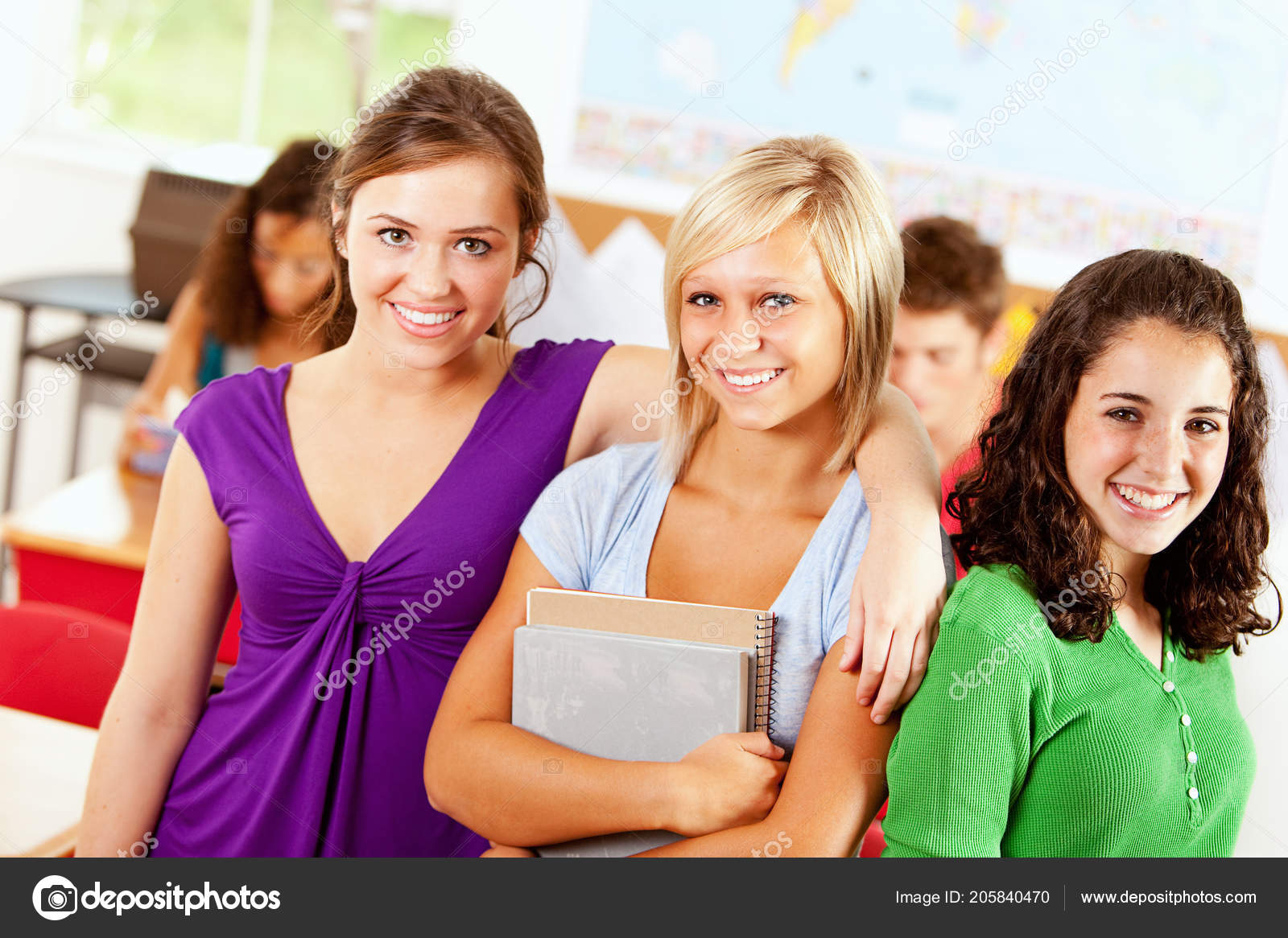 Extensive Series High School Students Class Multi Ethnic Group — Stock ...