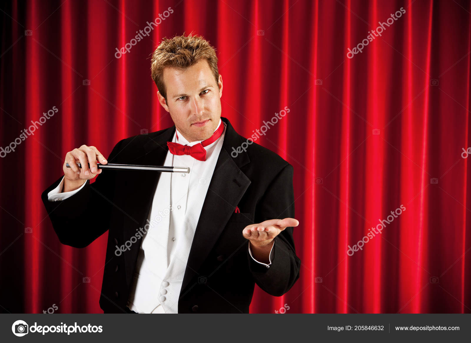 Series Magician Traditional Tuxedo Various Props Looking Mysterious ...