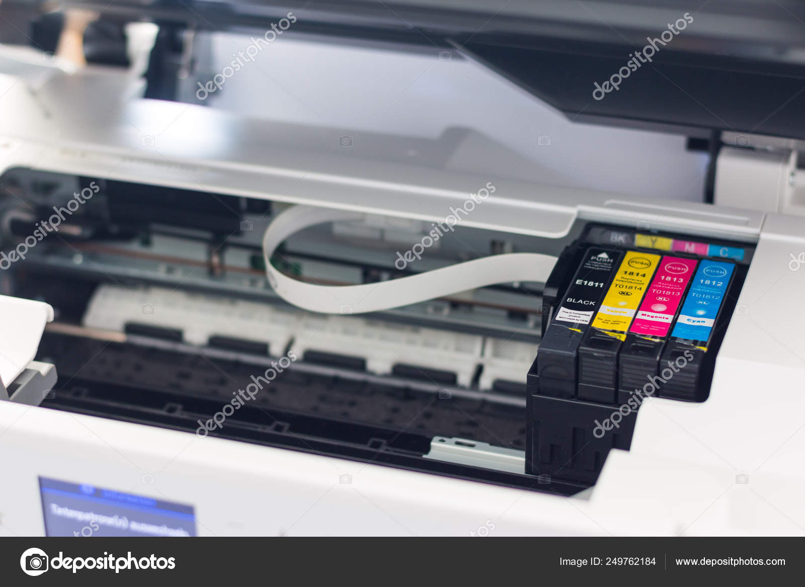 Refilling third party printer cartridges, inkjet. — Stock Photo ...