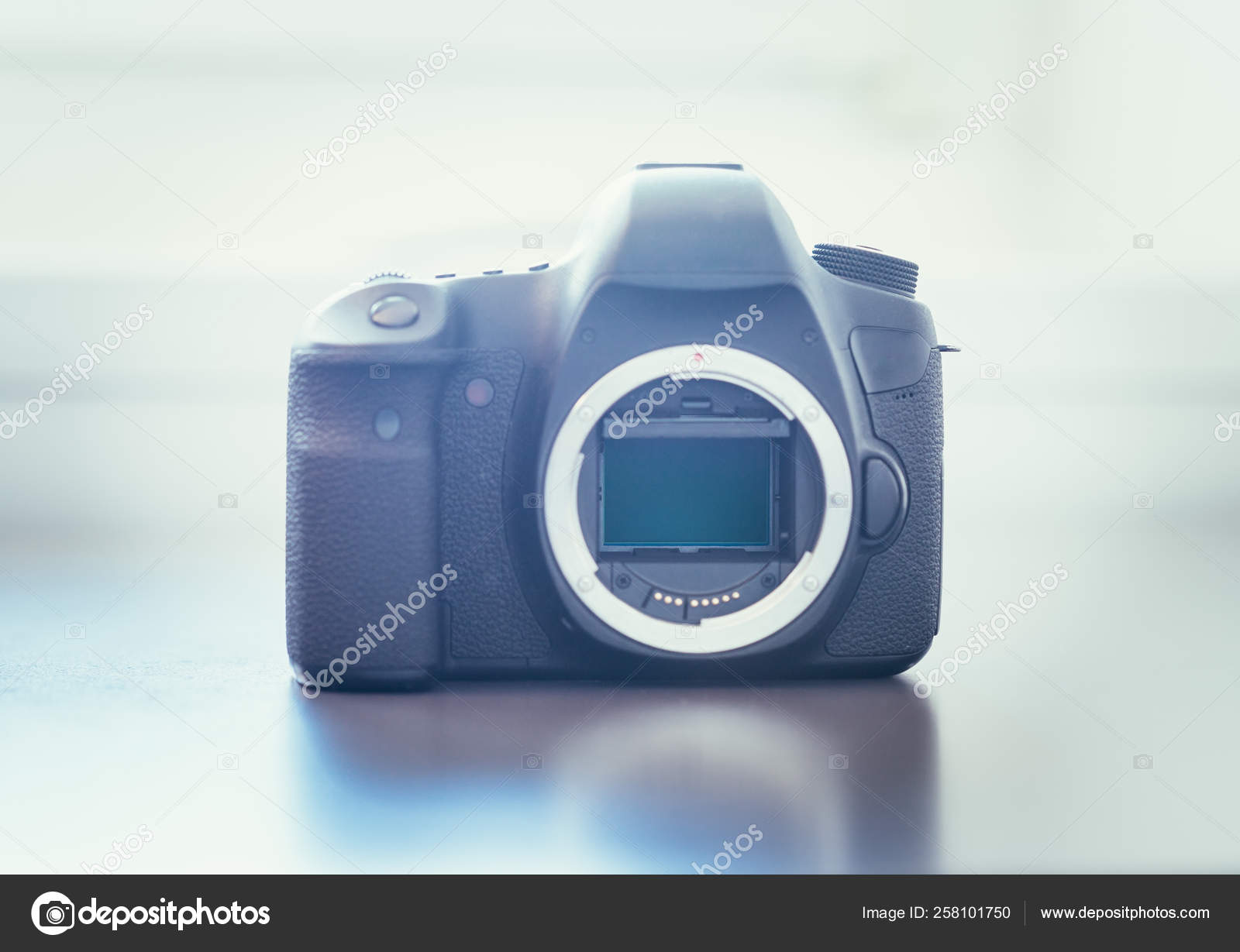 Professional camera: Reflex camera with open sensor — Stock Photo ...