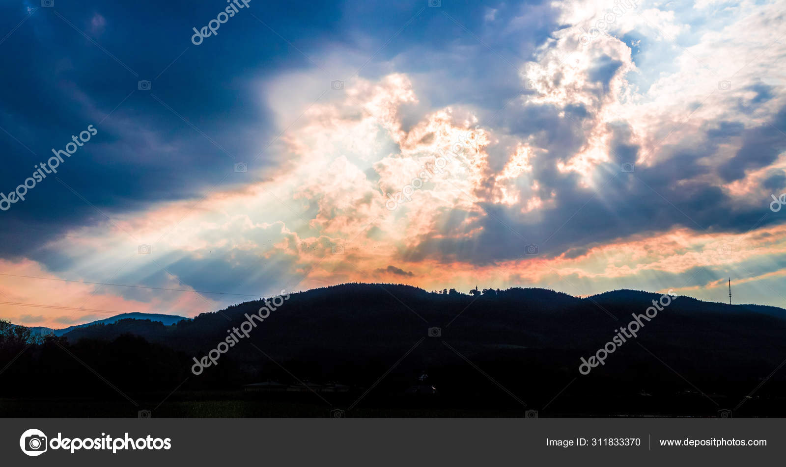 Image Mountain Sunset Sky Background Stock Photo by ©patrick ...