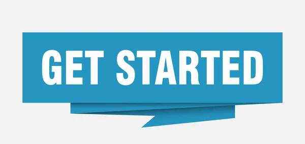 Get started red 3d realistic paper speech bubble Stock Vector by ...