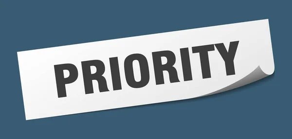 Priority Sticker Priority Rectangular Label Isolated White Background ...
