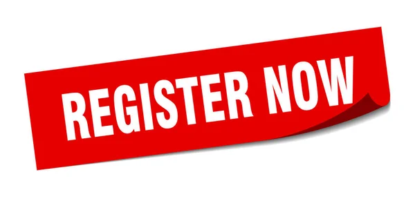 Register Now Sticker Register Now Rectangular Label Isolated White ...