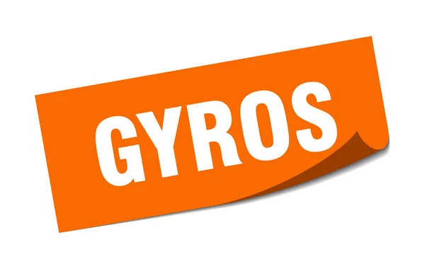 Gyros Sticker Gyros Rectangular Label Isolated White Background Stock ...