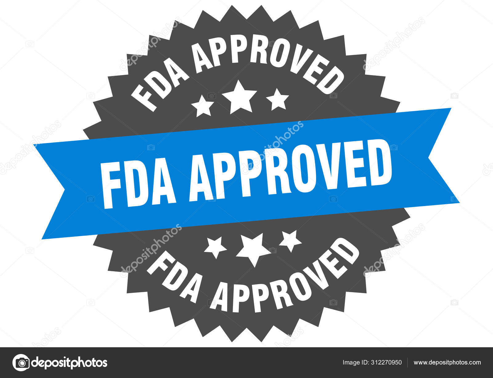 Fda approved sign. fda approved blue-black circular band label Stock ...