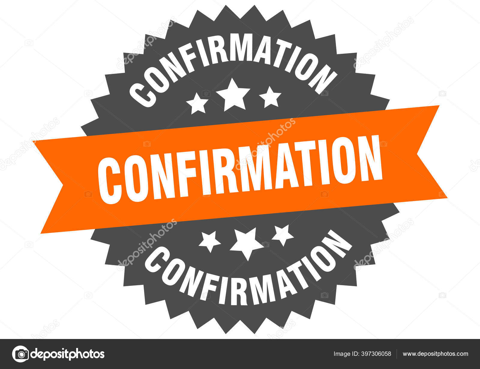 Confirmation Isolated Ribbon Label Confirmation Sign — Stock Vector