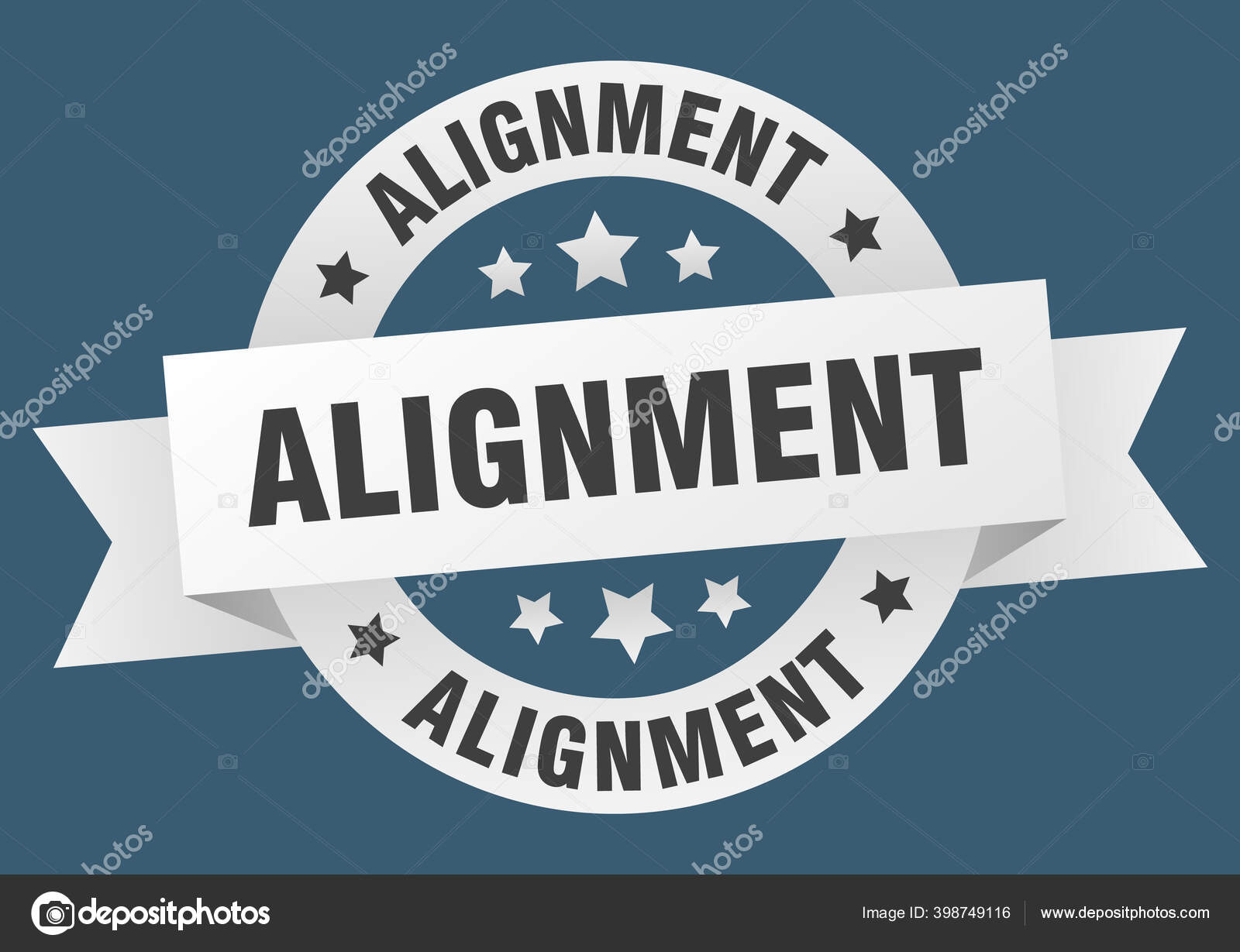 Alignment Ribbon Isolated Label Alignment Sign — Stock Vector ...
