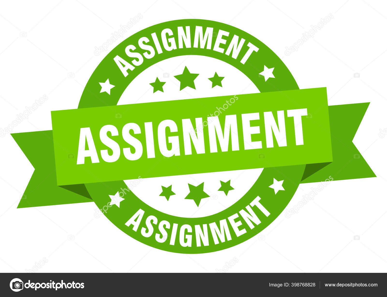 Assignment Ribbon Isolated Label Assignment Sign — Stock Vector ...
