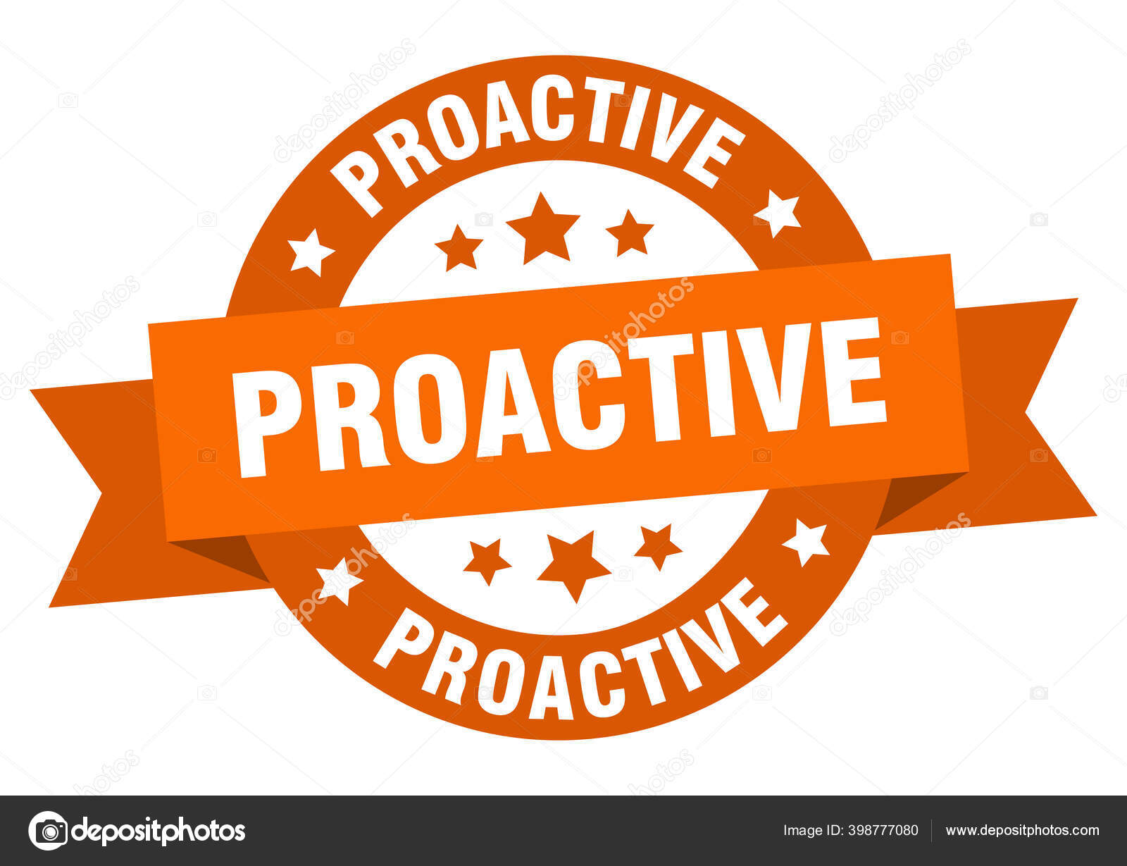 Proactive Ribbon Isolated Label Proactive Sign — Stock Vector ...