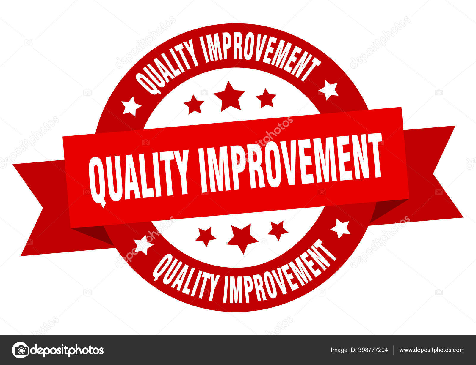 Quality Improvement Ribbon Isolated Label Quality Improvement Sign ...