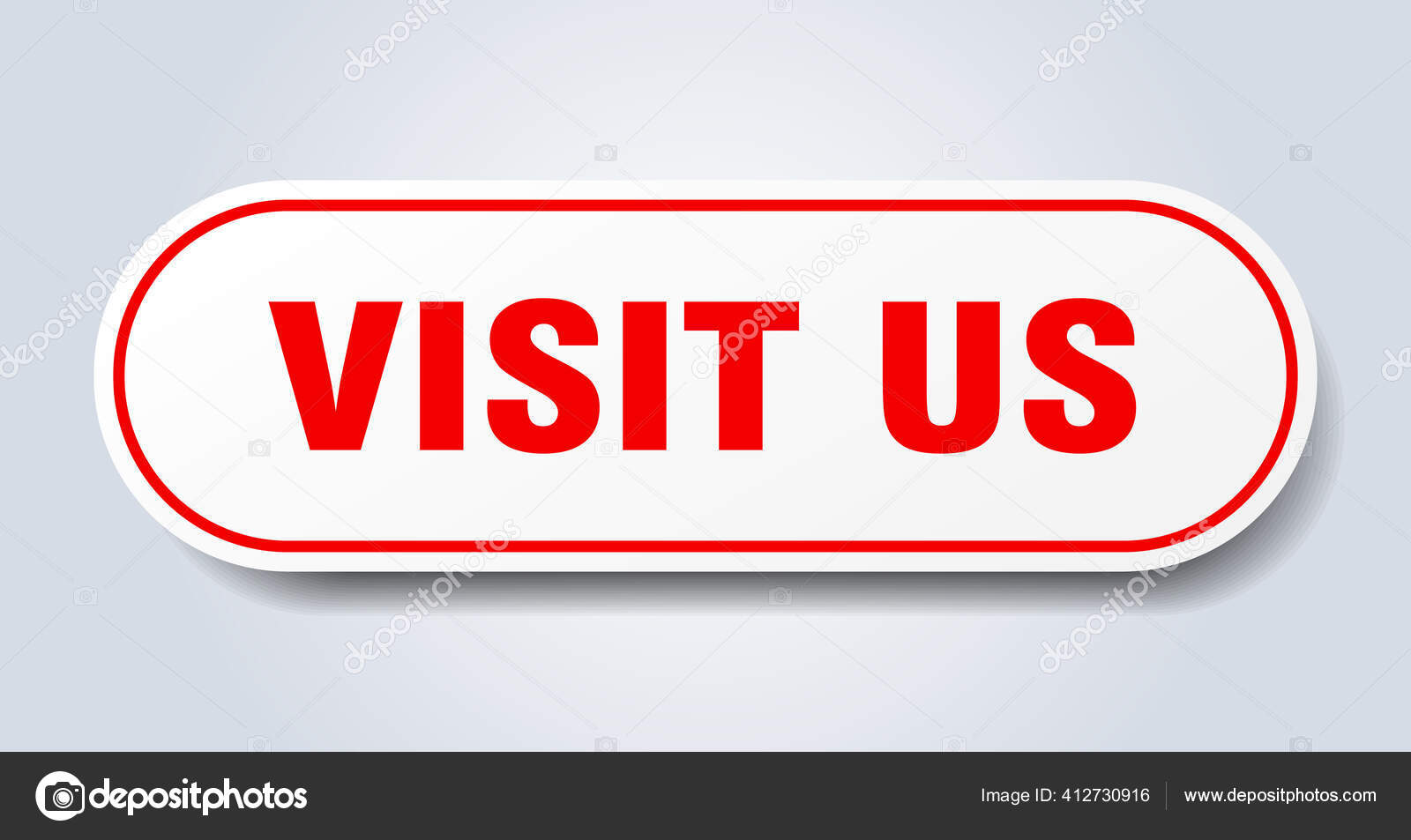 Visit Sign Rounded Isolated Sticker White Button Stock Vector by ...