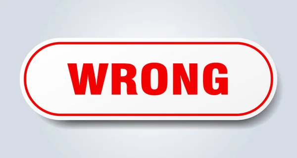 Wrong Sticker Wrong Rectangular Label Isolated White Background Stock ...