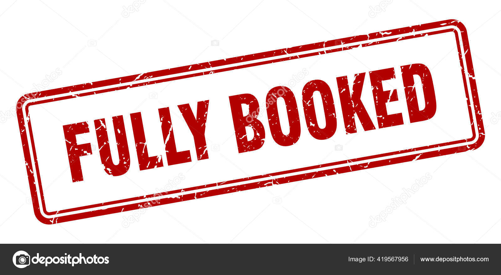 Fully Booked Stamp Square Grunge Sign Isolated White Background Stock ...
