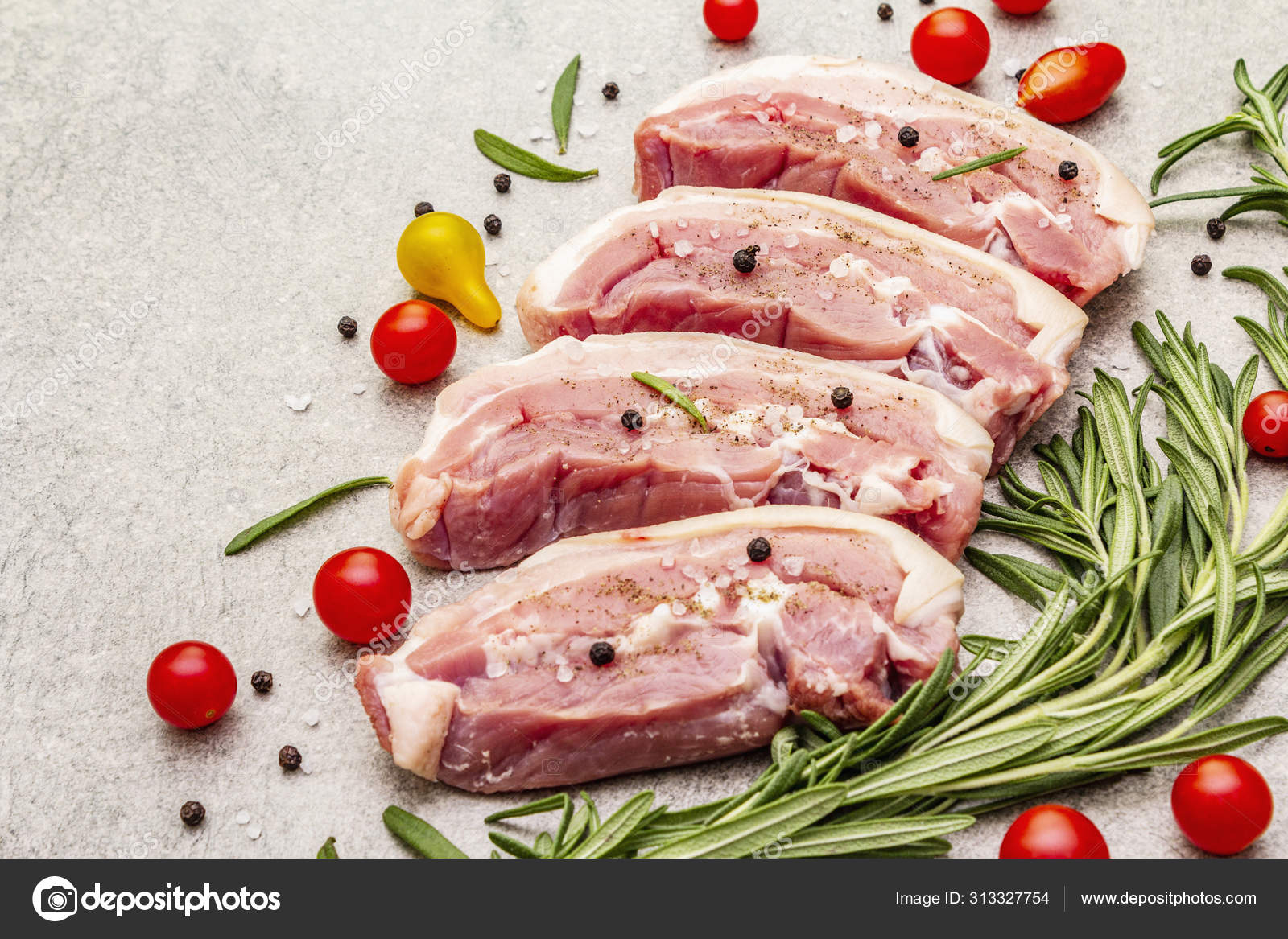 Raw pork belly with rind, peritoneum meat Stock Photo by ©fuzullhanum ...