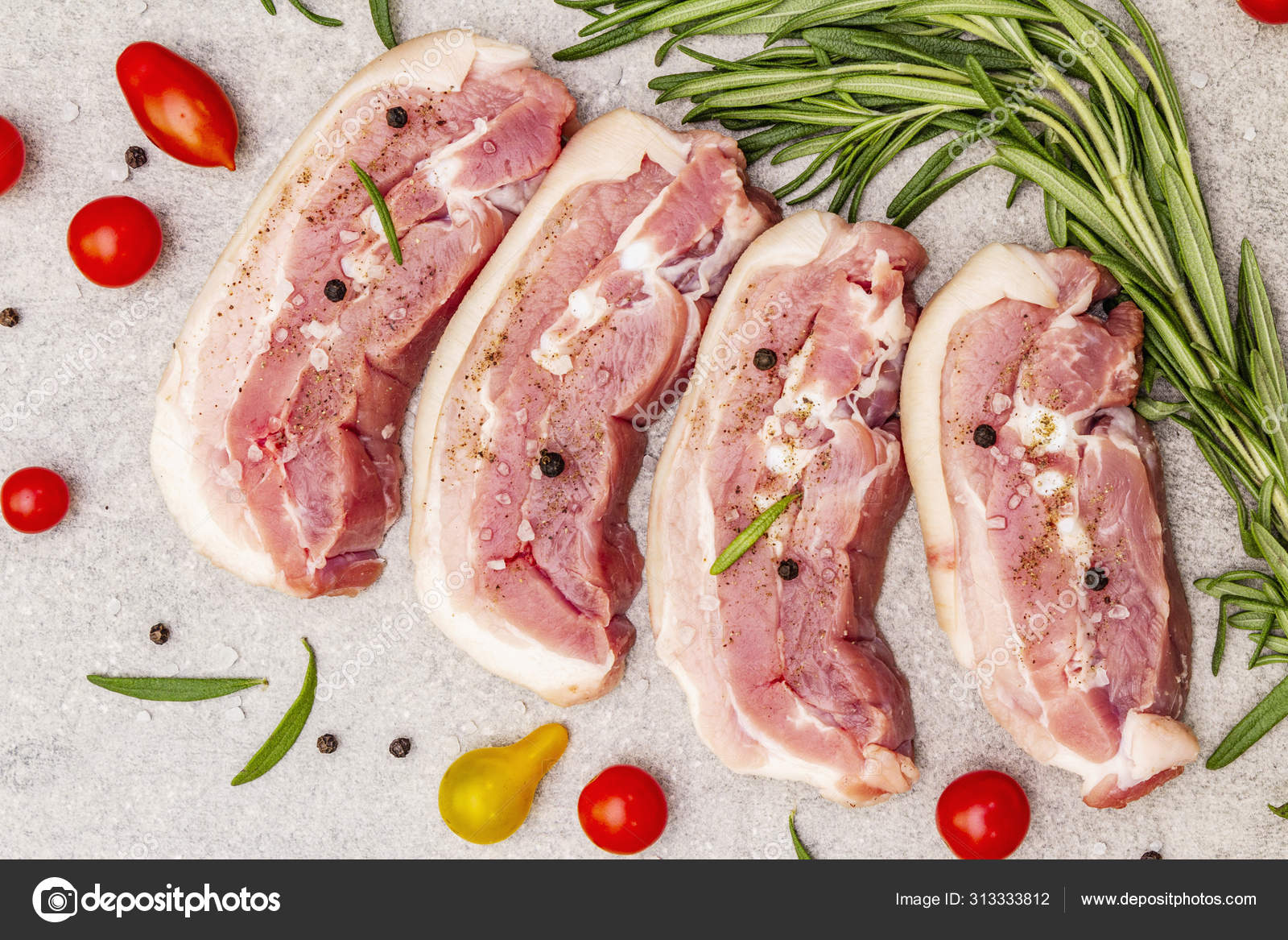 Raw pork belly with rind, peritoneum meat Stock Photo by ©fuzullhanum ...
