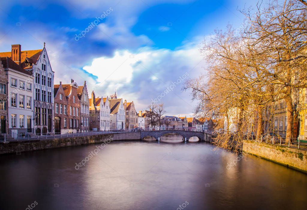 Famosa Brujas Canales Brujas Ciudad Bélgica Europa 2022