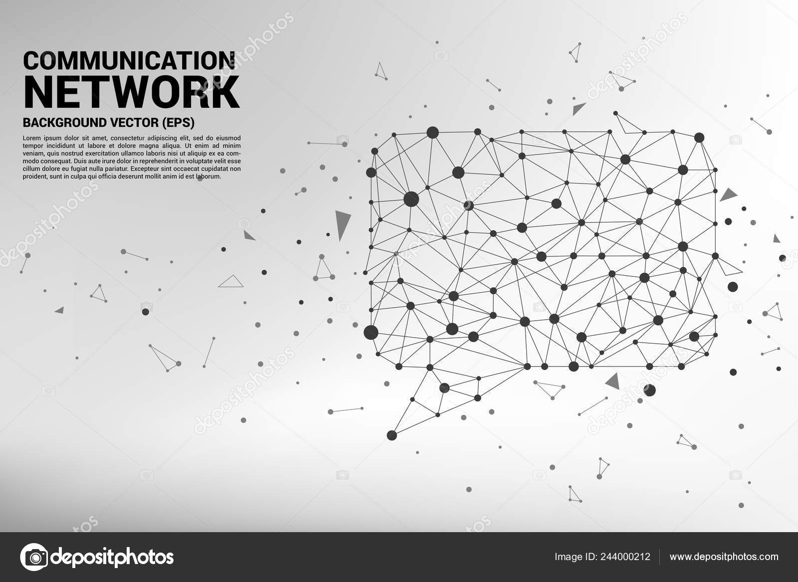 Talk Bubble Icon Dot Line Connections Concept Communication Network ...