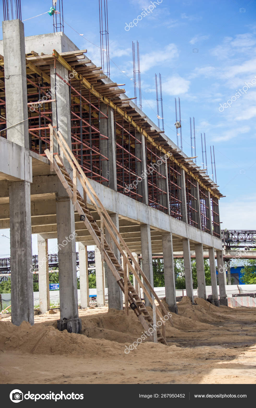 Framework Building Construction Consisting Solid Concrete Scaffolding ...