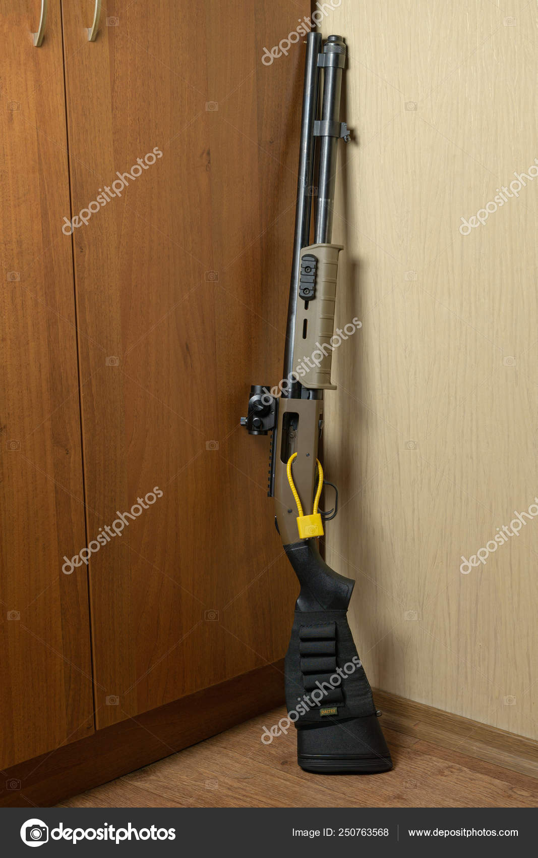 Shotgun with Chamber Lock Showing Gun Safety Stock Photo by ©edskorov ...