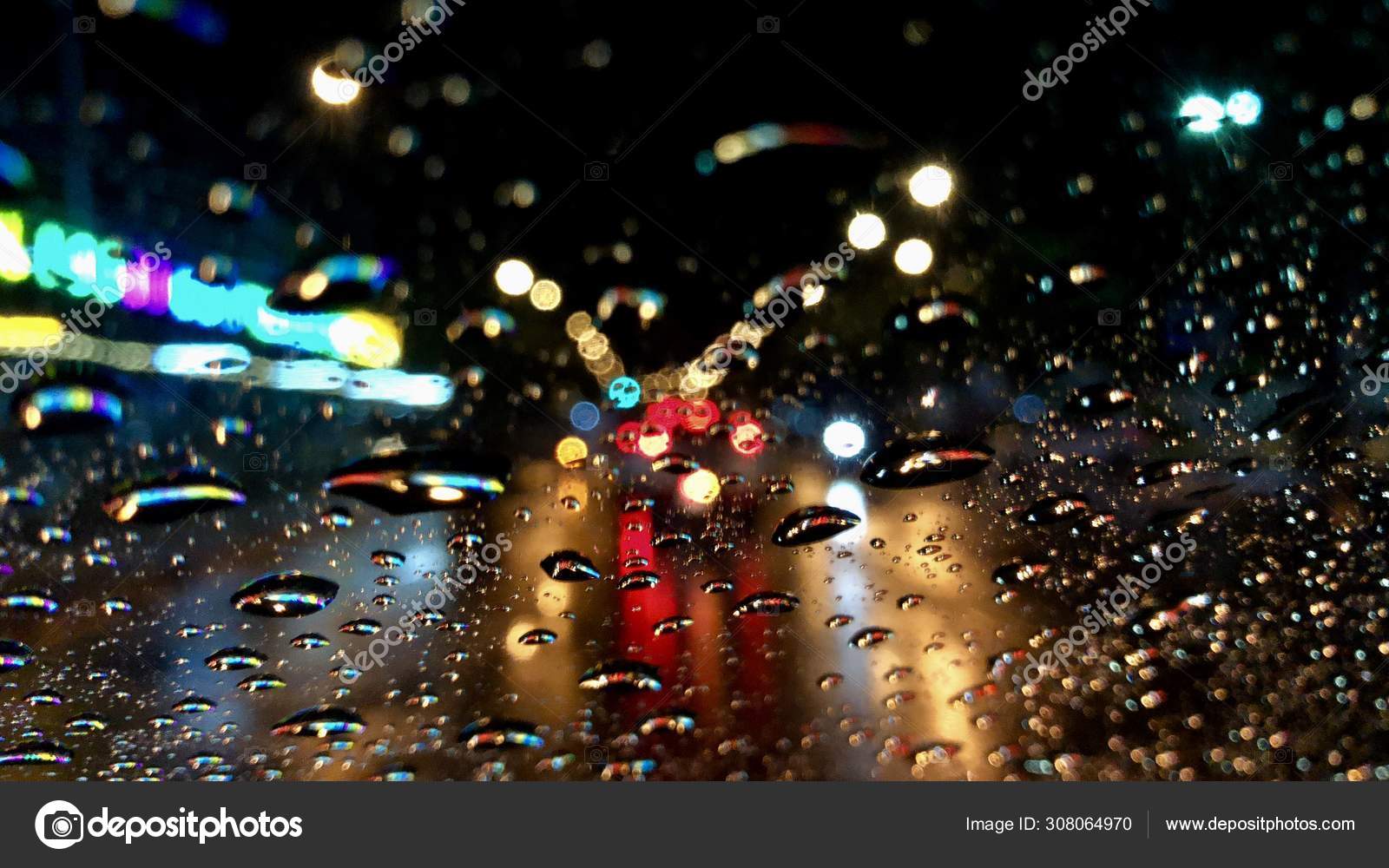 Windshield Rain Night