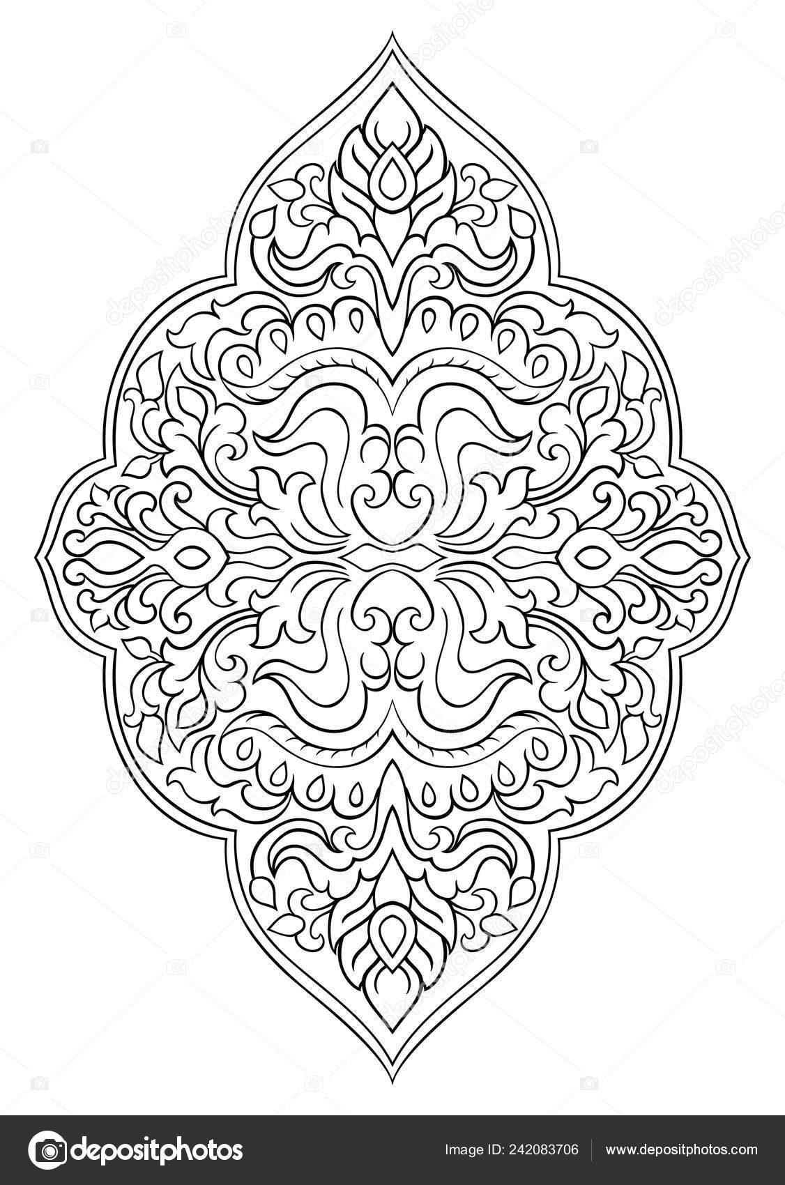 Floral Medallion Design Template Carpet Wallpaper Textile Any Surface ...