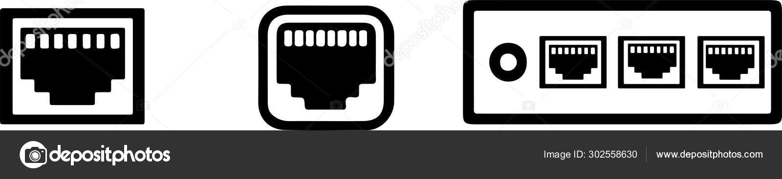 Rj45 Port Icon White Background Stock Vector Image by ©safeeee1@gmail ...