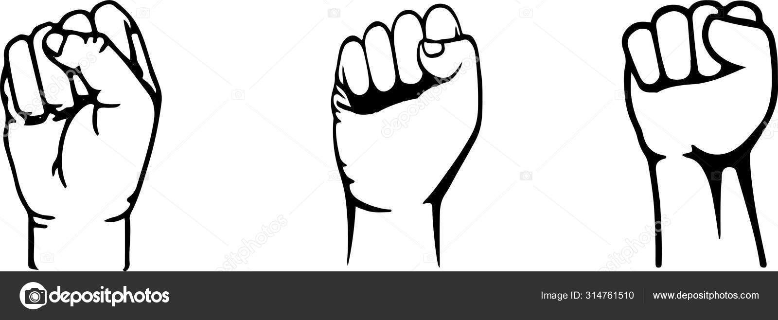 Fist Hand Icon Set Isolated White Background Stock Vector by ©safeeee1 ...