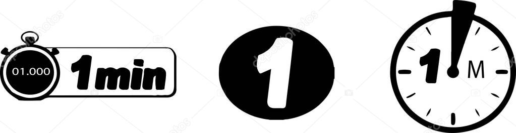The 1 minutes icon Vector Art Stock Images | Depositphotos