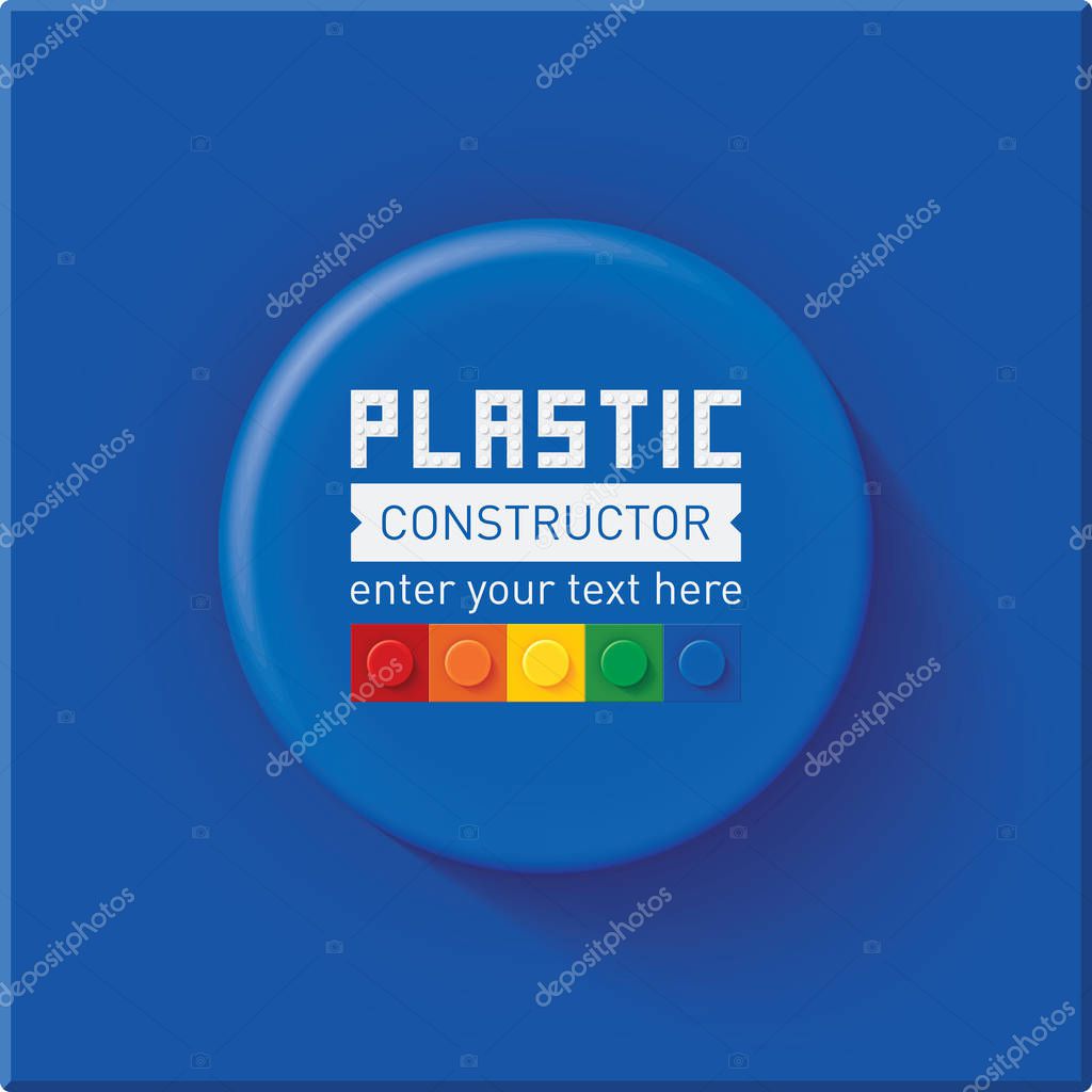 Ilustraci n vectorial. Gran detalle azul brillante de alta calidad de un constructor de pl stico ...