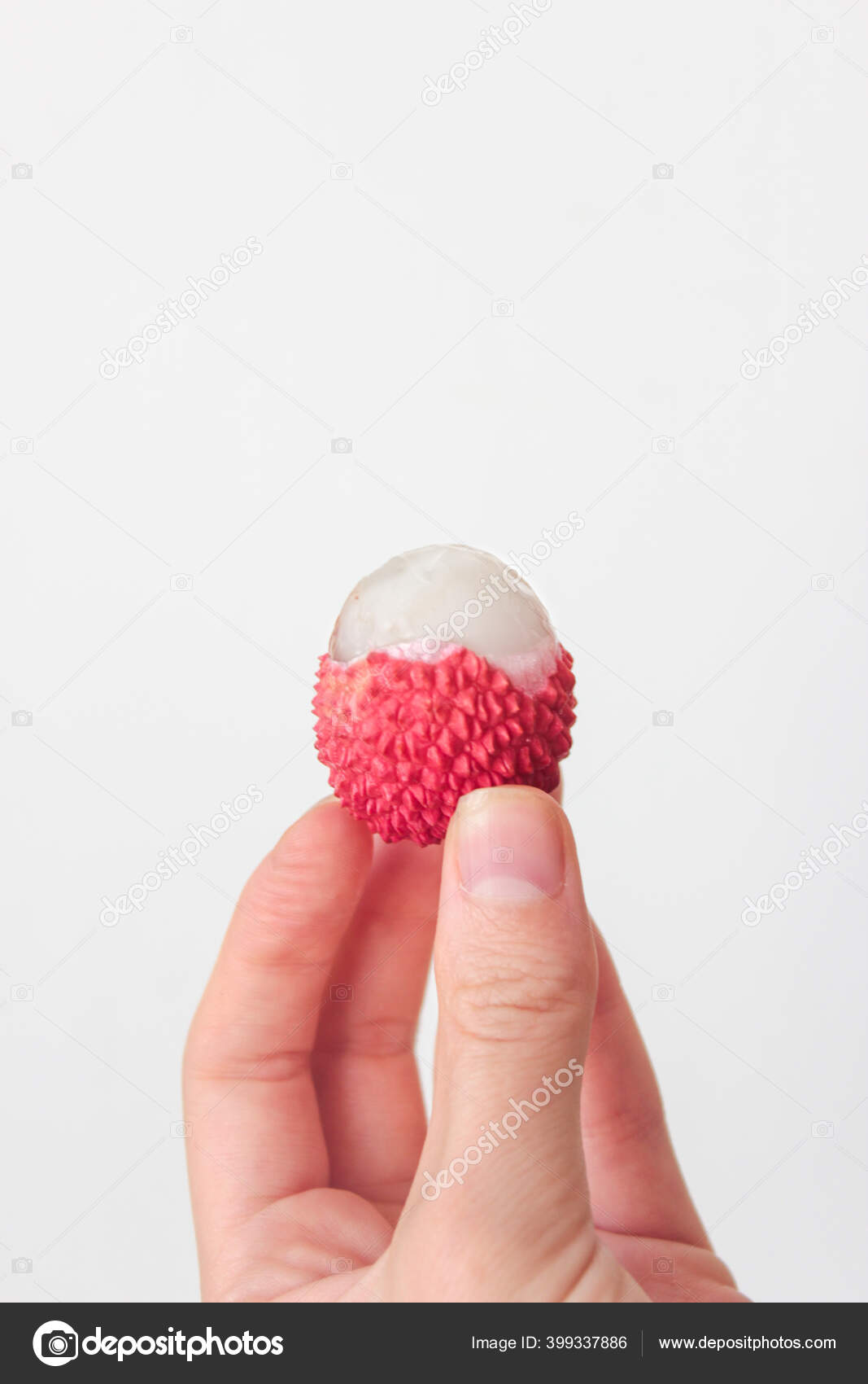 Lychee Fruit Peel Hand — Stock Photo © cheb.urashka #399337886