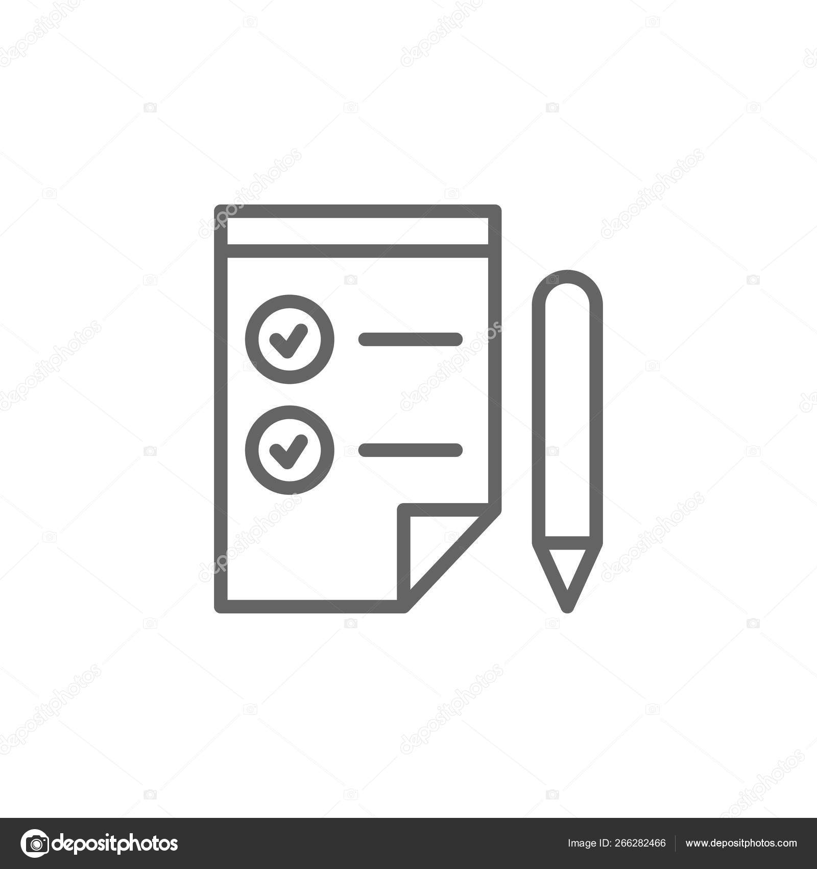 Checklist pen outline icon. Elements of Business illustration line icon ...
