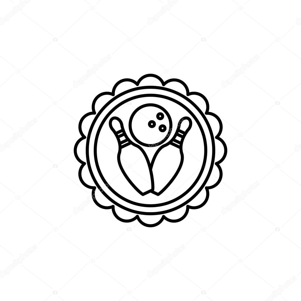 placa, icono de la l nea de bolos. Los signos y s mbolos se pueden utilizar para la web ...