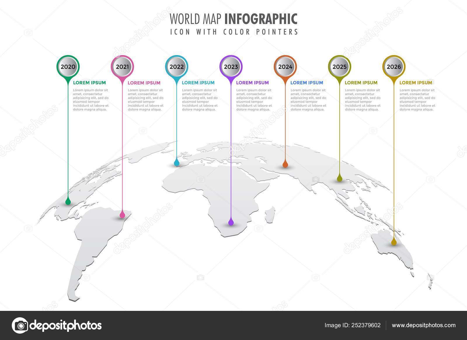 World Map Infographic Template