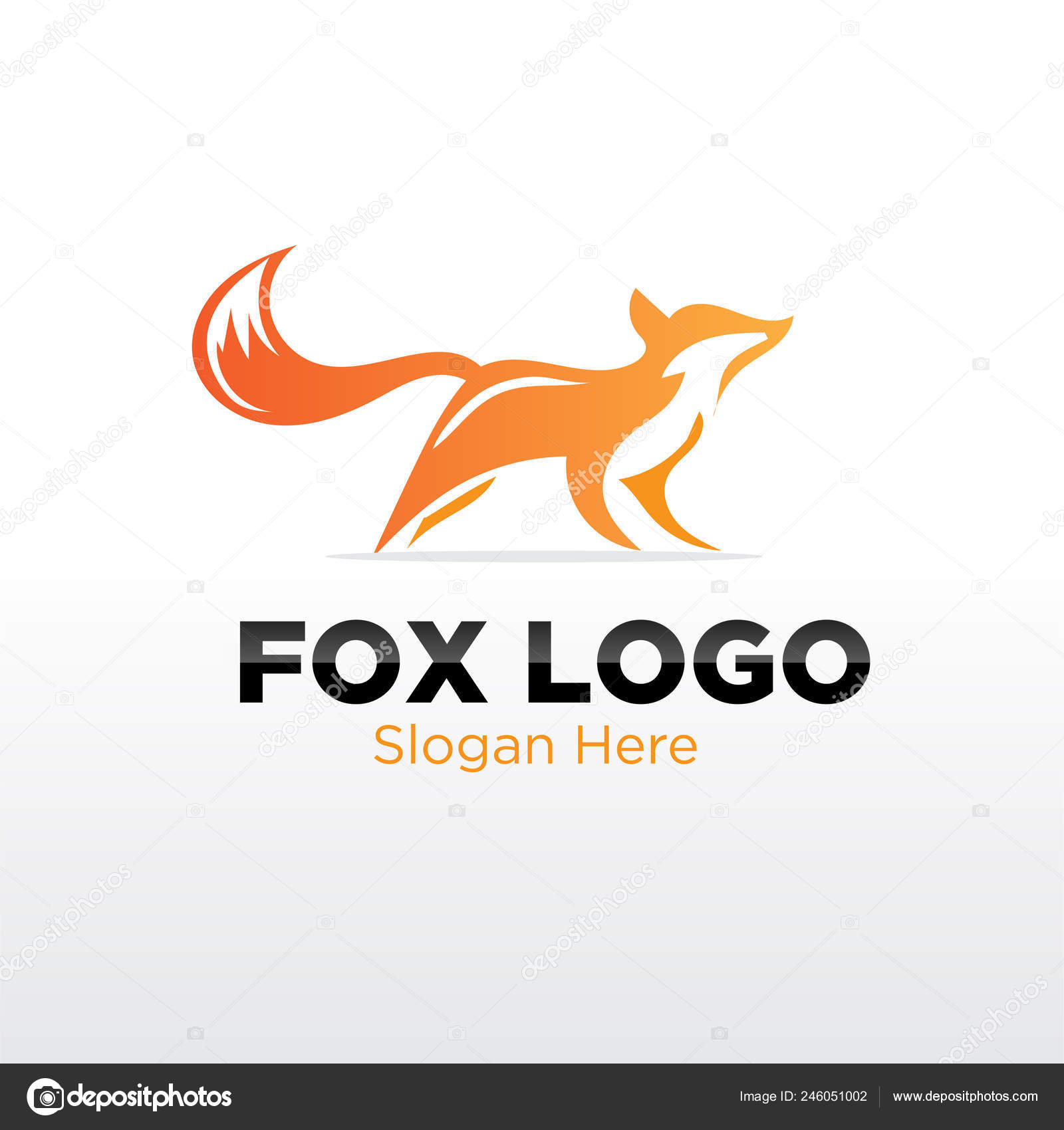 Dessins Logo Renard Isoler Arrière Plan Vecteur par ©onenine19 246051002