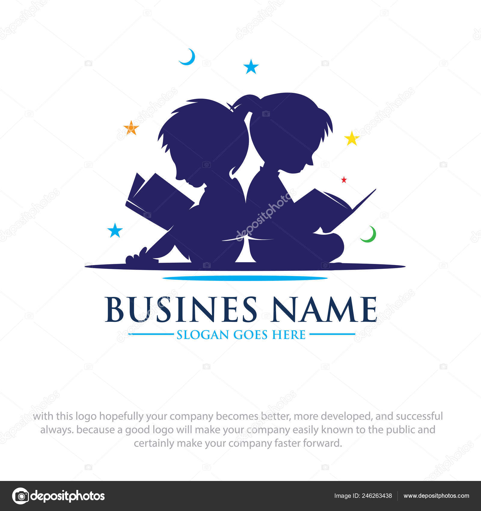 Children Read Book Dreams Logo Designs Stock Vector by ©onenine19 246263438