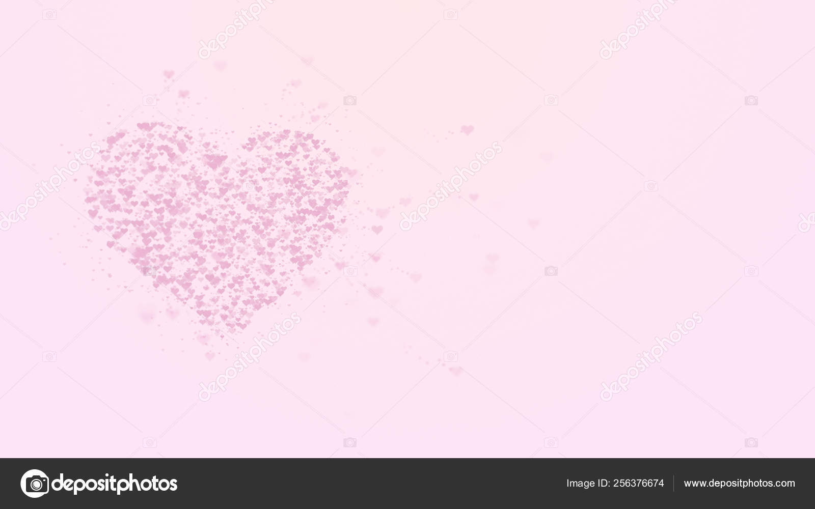 Blurred pink heart is isolated on pink background. Accumulation of ...
